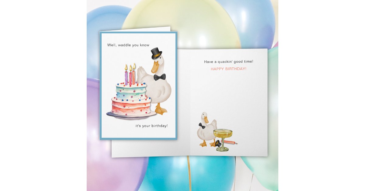Duck Pun Birthday Card | Zazzle
