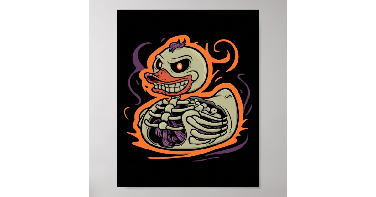 Duck Skeleton Rubber Duckie Costume Party Poster | Zazzle