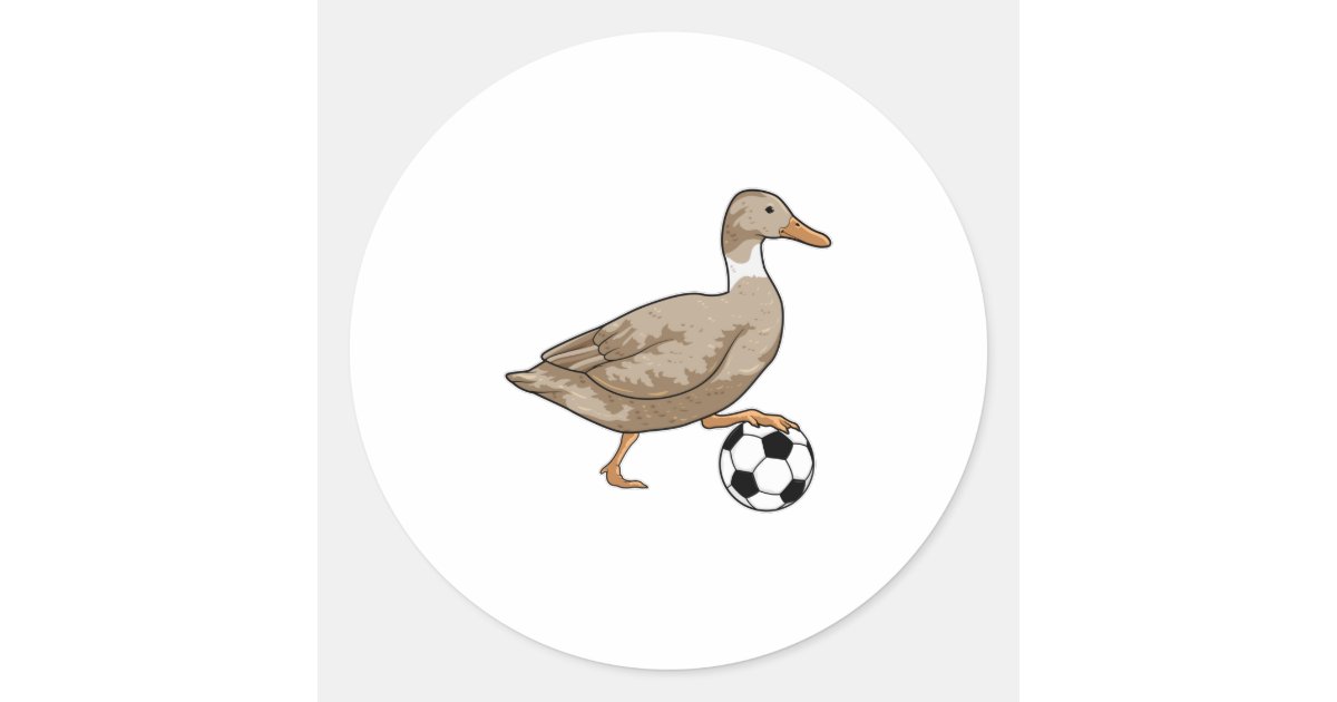 Duck Soccer player Soccer Classic Round Sticker | Zazzle