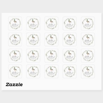 Duck sticker, mallard sicker, duck baby shower squ square sticker | Zazzle