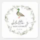 Duck sticker, mallard sicker, duck baby shower squ square sticker | Zazzle