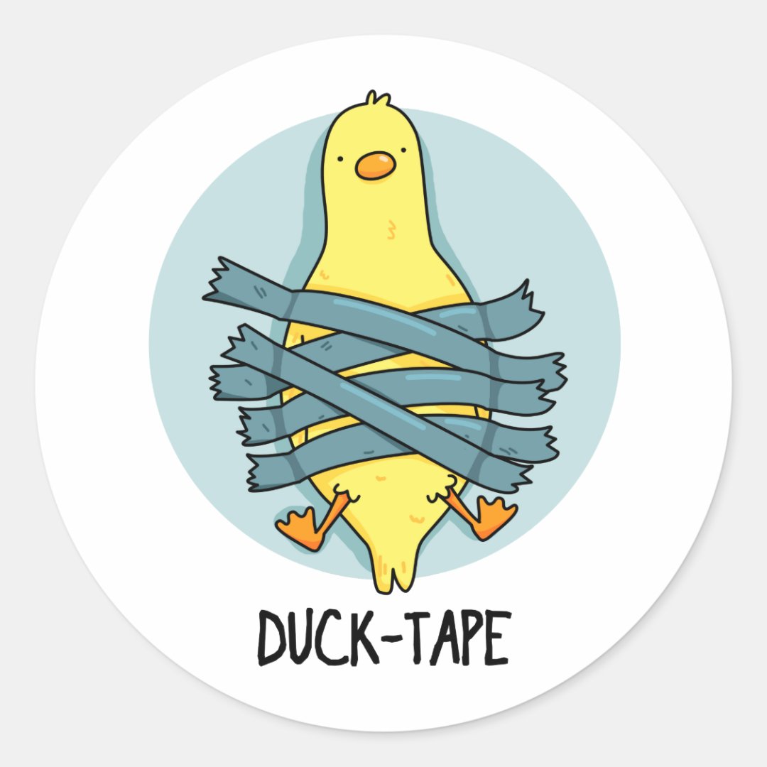 Duck Tape Funny Duct Tape Pun Classic Round Sticker | Zazzle