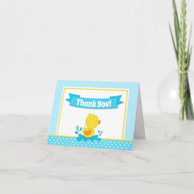 Duck Thank You Card Folded Note Card | Zazzle