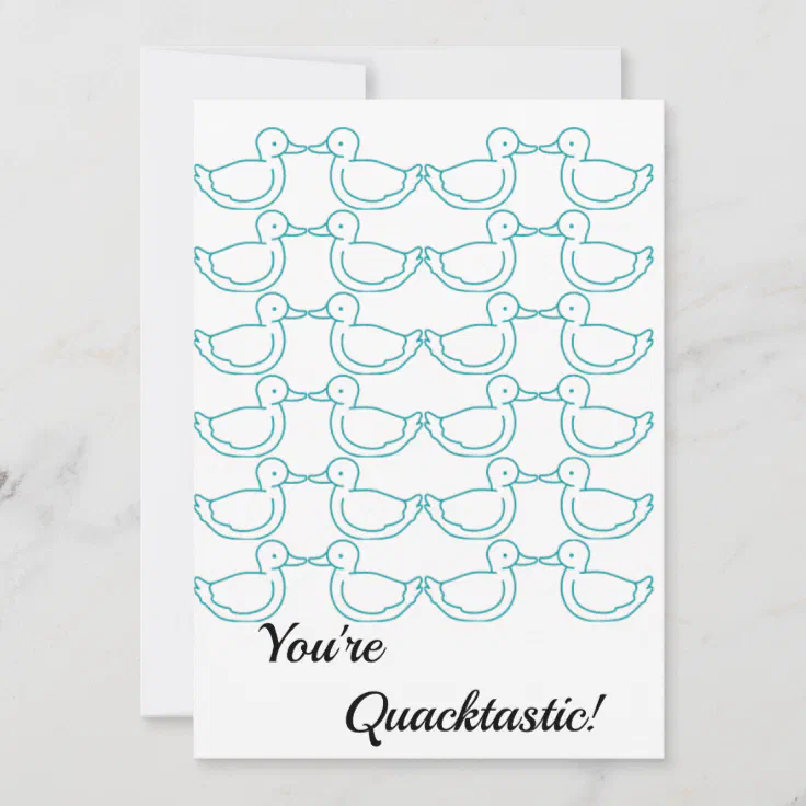 Duck Themed "You're Quacktastic" Thank you Card | Zazzle