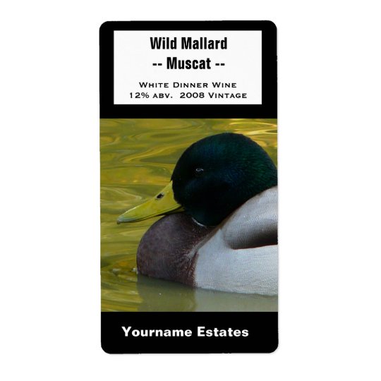 Duck Wine Label - Mallard Photo | Zazzle.com