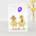 Duckling Couple With 101st Birthday Balloon Card | Zazzle