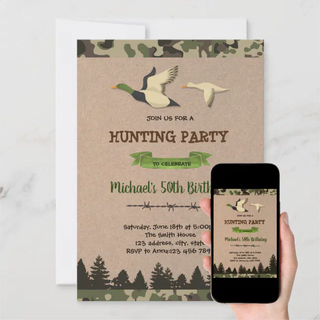 Ducks hunting invitation | Zazzle