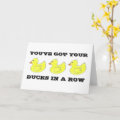 Ducks in a Row Congratulations Congrats Duck Card | Zazzle