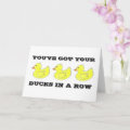 Ducks in a Row Congratulations Congrats Duck Card | Zazzle
