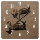 American Mandarin duck in water Gold Clock | Zazzle.com