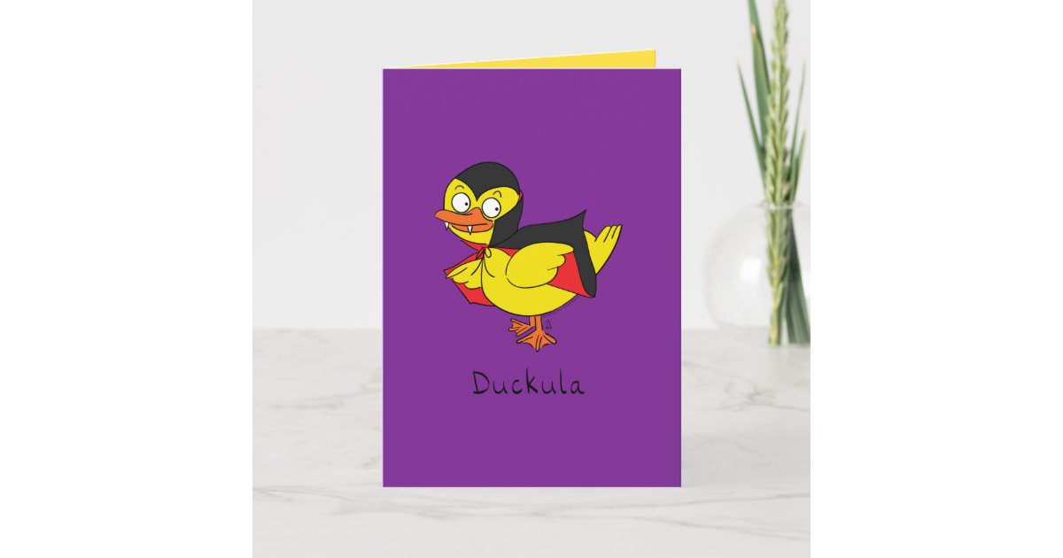 Duckula Funny Halloween Dracula Duck Greeting Card | Zazzle