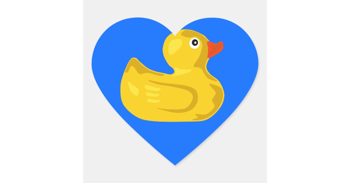 Ducky Duck Heart Sticker | Zazzle