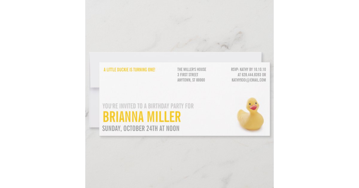 Ducky Kitsch Birthday Party Invitation | Zazzle