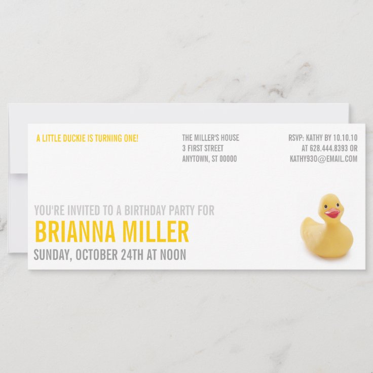 Ducky Kitsch Birthday Party Invitation | Zazzle