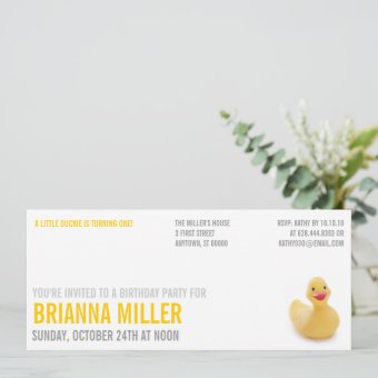 Ducky Kitsch Birthday Party Invitation | Zazzle