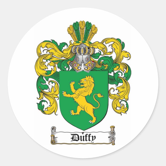 DUFFY FAMILY CREST - DUFFY COAT OF ARMS CLASSIC ROUND STICKER | Zazzle.com