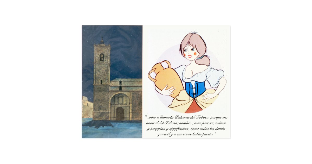 Dulcinea del Toboso by @QUIXOTEdotTV Postcard | Zazzle.com