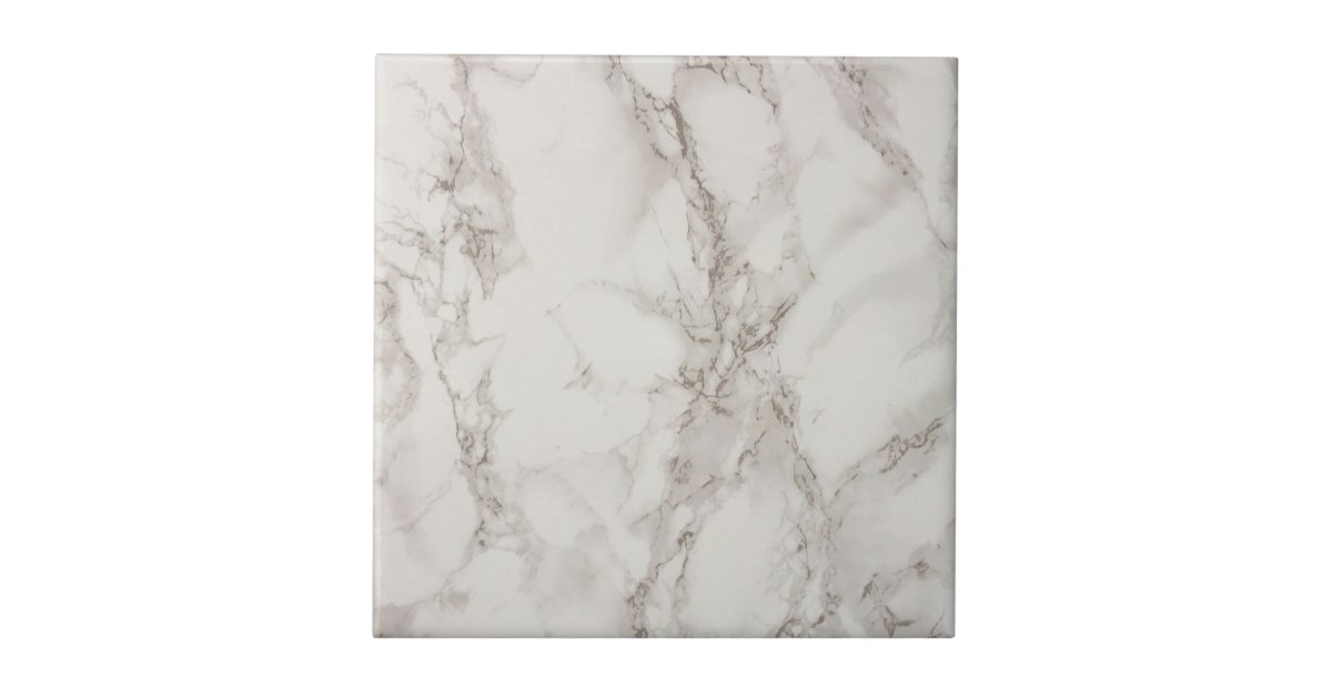 Dull gray marble look ceramic tile | Zazzle