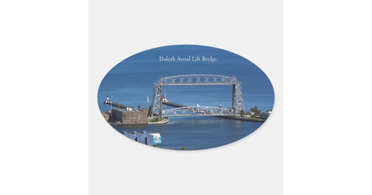 Duluth Aerial Lift Bridge rectangle Oval Sticker | Zazzle