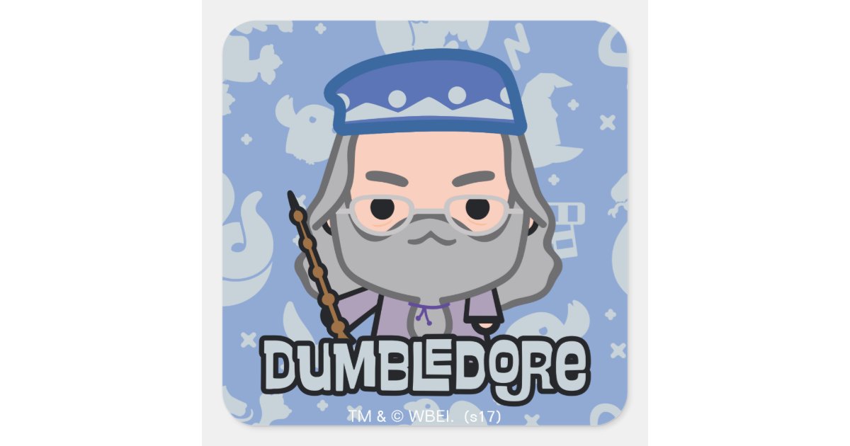 Dumbledore Cartoon Character Art Square Sticker | Zazzle