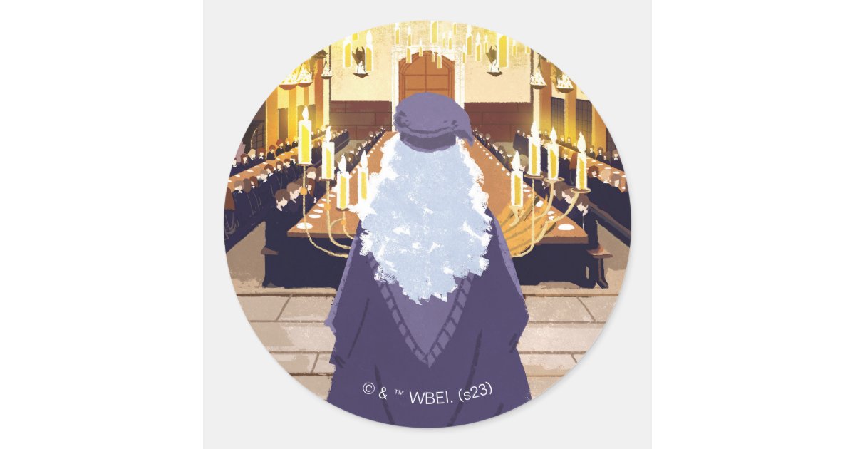 Dumbledore Speaking in the Hogwarts Great Hall Classic Round Sticker ...