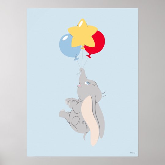 Dumbo and Colorful Balloons Poster | Zazzle.com
