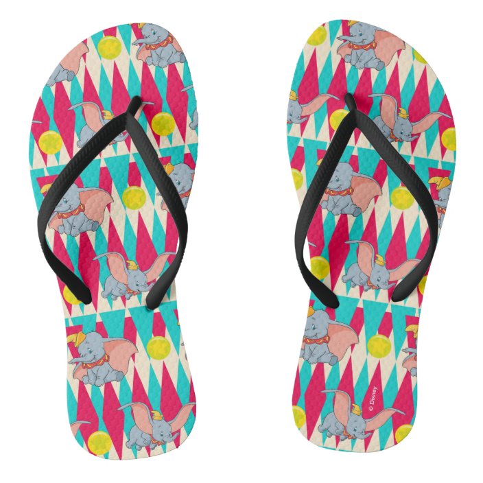 Dumbo Bright Circus Pattern Flip Flops | Zazzle.com