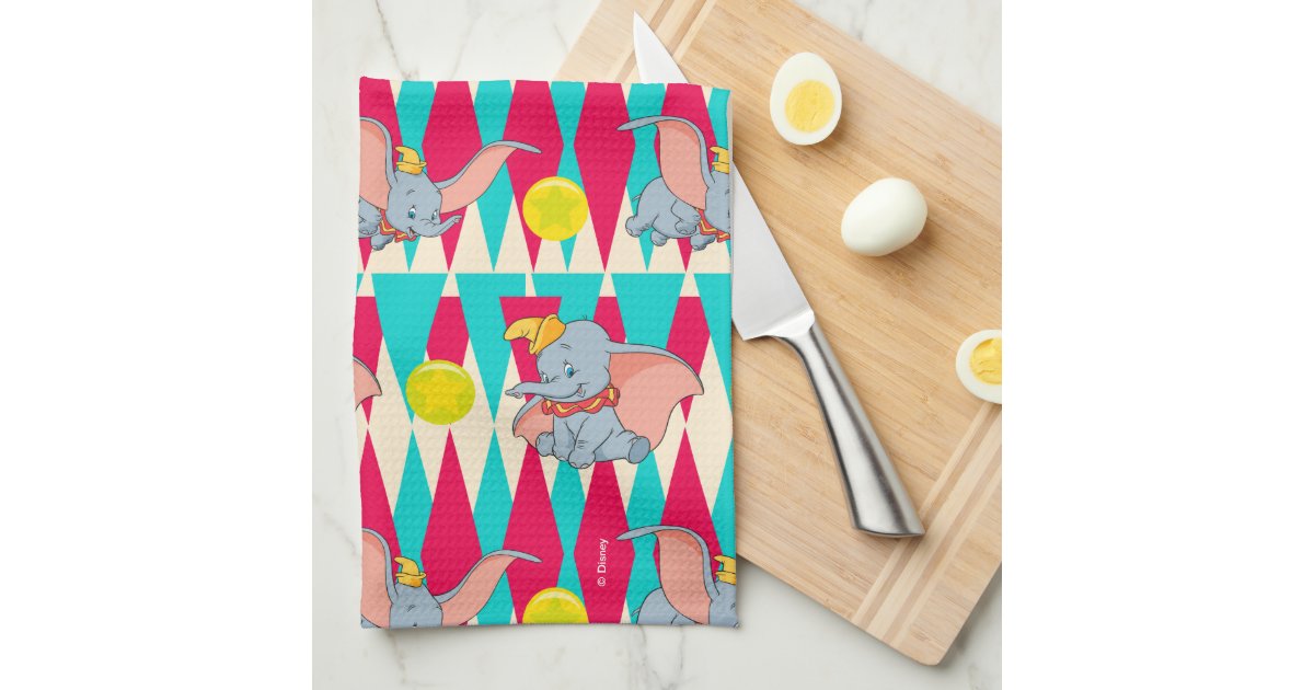Dumbo Bright Circus Pattern Kitchen Towel | Zazzle