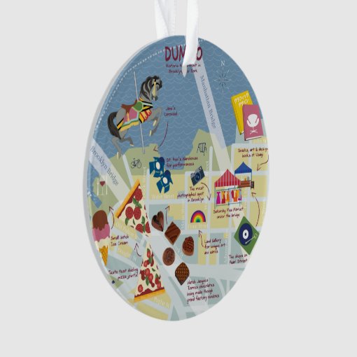 Dumbo Brooklyn New York Map Customizable Two-sided Ornament | Zazzle