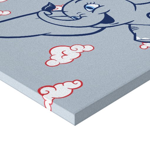 Dumbo | Cartoon Dumbo Flying With Feather Canvas Print | Zazzle