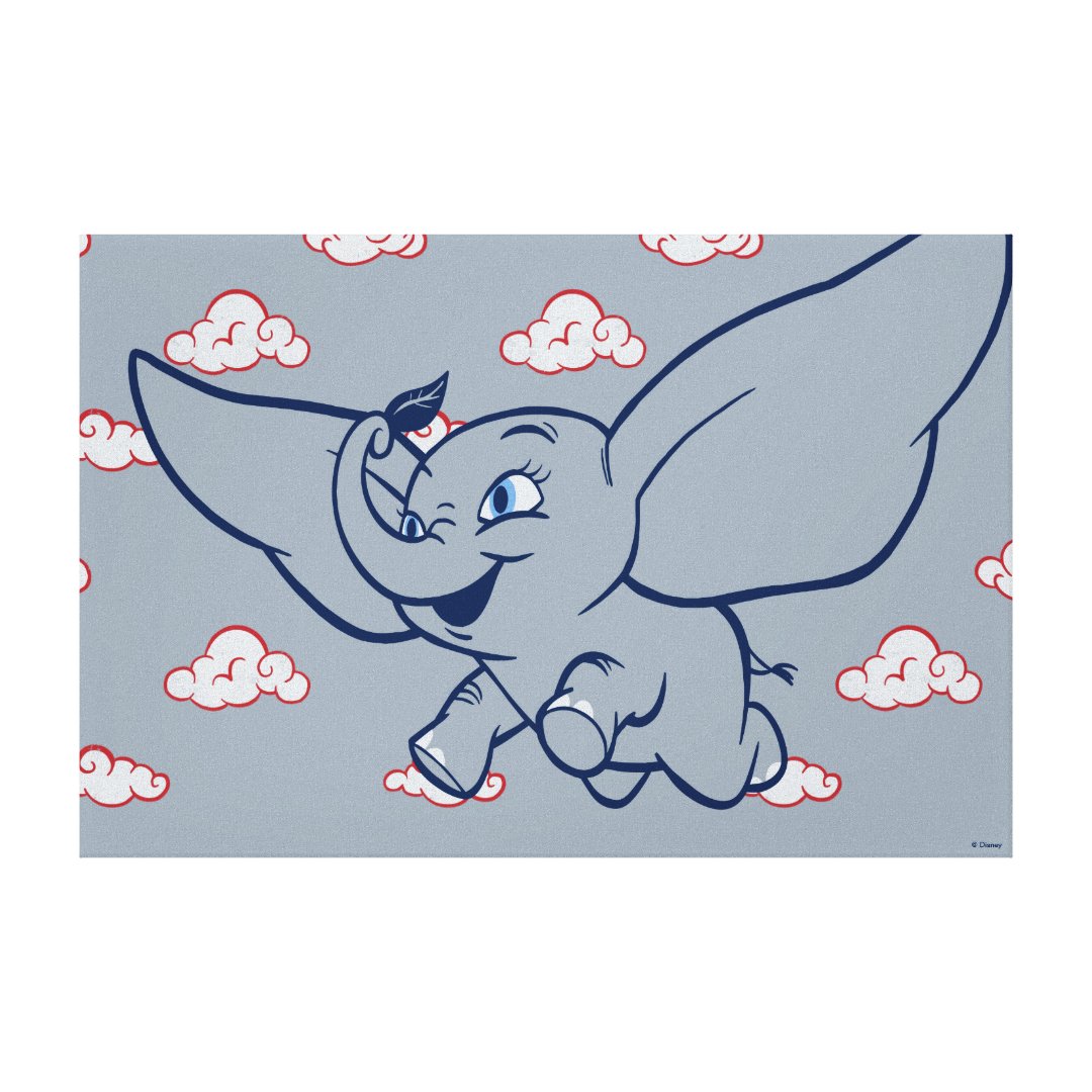 Dumbo | Cartoon Dumbo Flying With Feather Canvas Print | Zazzle