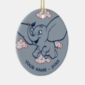 Dumbo | Cartoon Dumbo Flying With Feather Ceramic Ornament | Zazzle