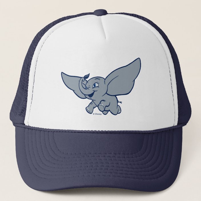 Dumbo | Cartoon Dumbo Flying With Feather Trucker Hat | Zazzle.com