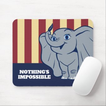 Dumbo | Cartoon Dumbo Holding Up Feather Mouse Pad | Zazzle