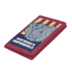 Dumbo | Cartoon Dumbo Holding Up Feather Trifold Wallet | Zazzle