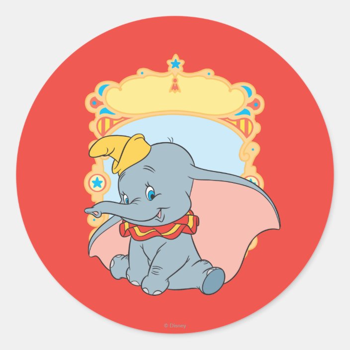 Dumbo Classic Round Sticker | Zazzle.com