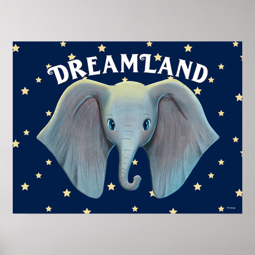 Dumbo | Cute Large Ears Painted Art Poster | Zazzle