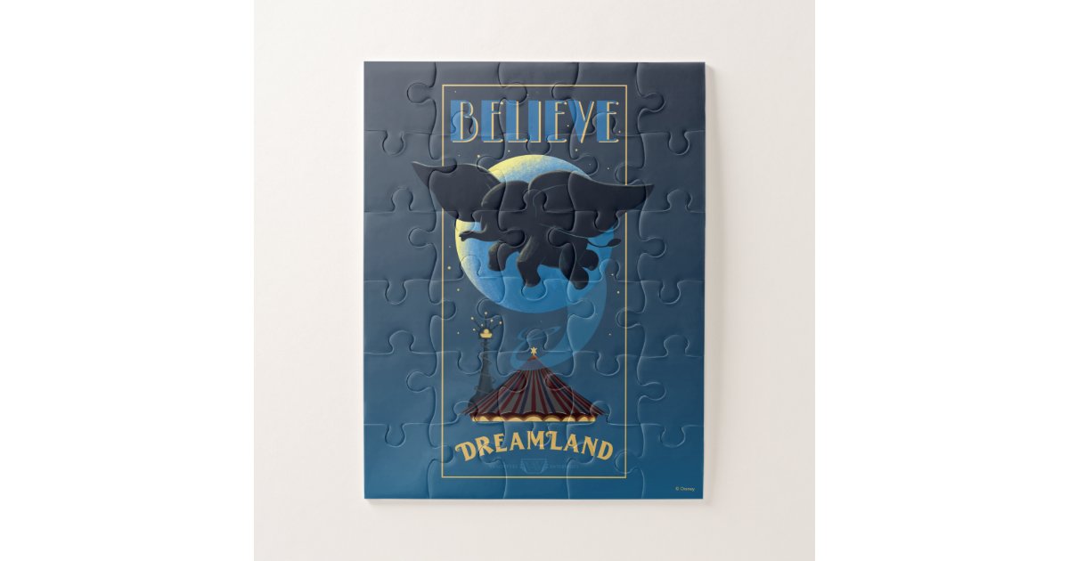 Dumbo | Dreamland "Believe" Attraction Art Jigsaw Puzzle | Zazzle