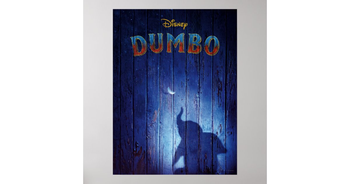 Dumbo | Dumbo Shadow With Feather Theatrical Art Poster | Zazzle