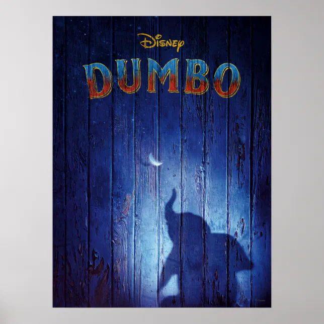 Dumbo | Dumbo Shadow With Feather Theatrical Art Poster | Zazzle