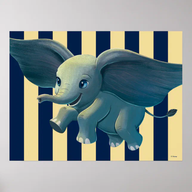 Dumbo | Flying Dumbo Painted Art Poster | Zazzle