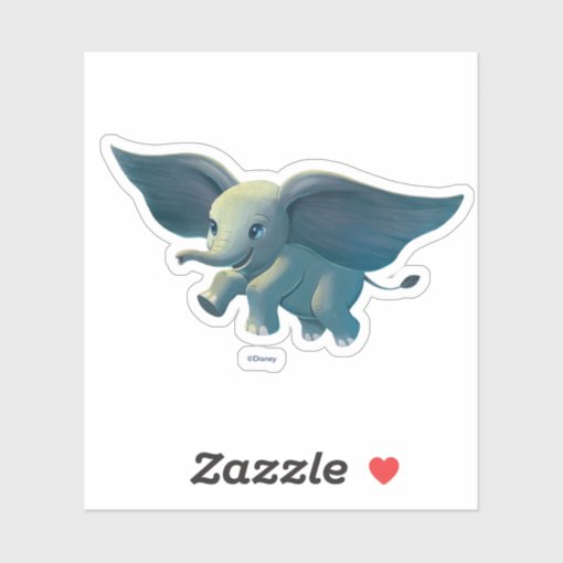 Dumbo | Flying Dumbo Painted Art Sticker | Zazzle