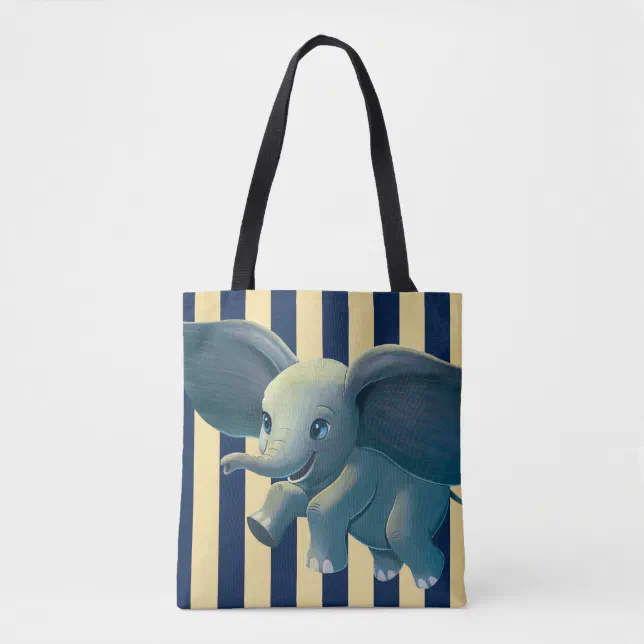 Dumbo | Flying Dumbo Painted Art Tote Bag | Zazzle