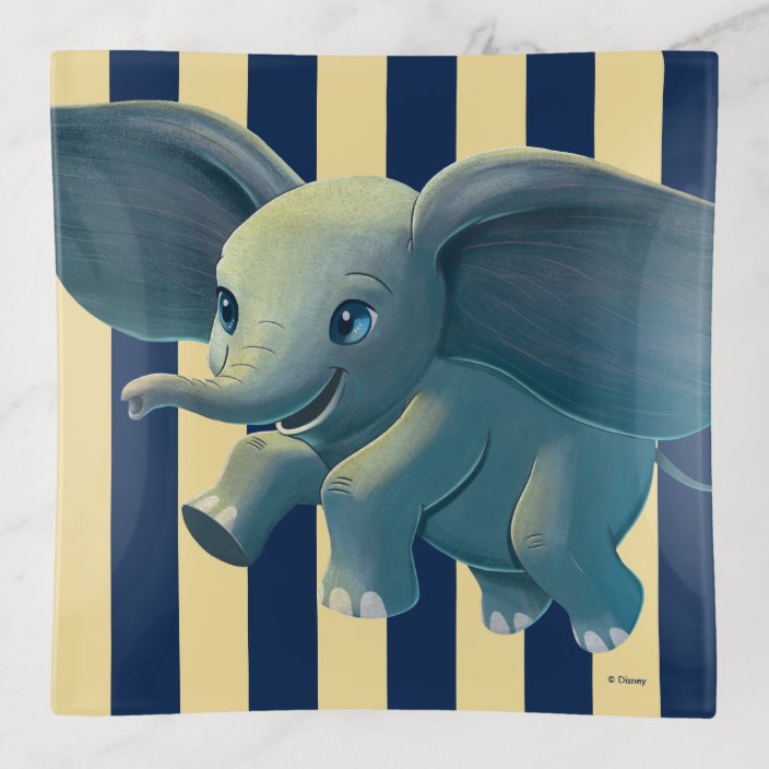Dumbo | Flying Dumbo Painted Art Trinket Tray | Zazzle.com