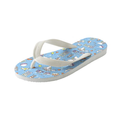 Dumbo | Fun Little Blue Pattern Kid's Flip Flops | Zazzle