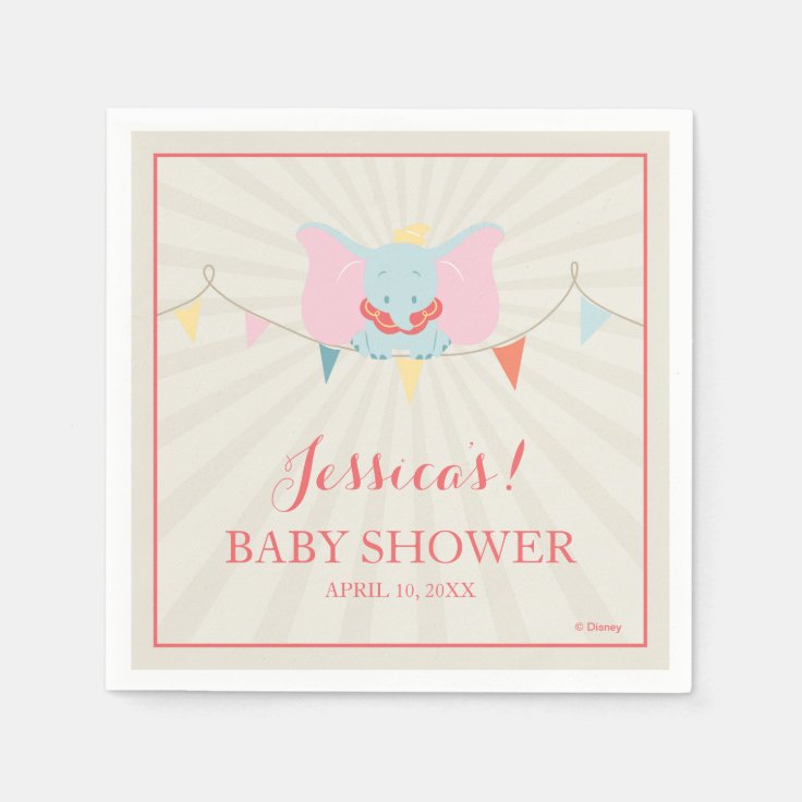 Dumbo | Girl Baby Shower Napkins | Zazzle
