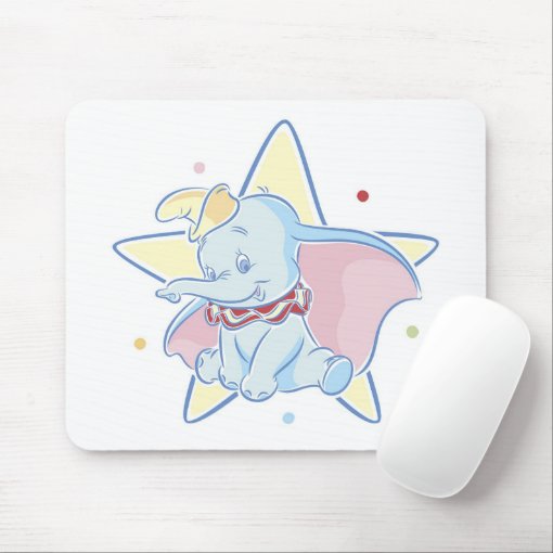 Dumbo sitting star background mouse pad | Zazzle