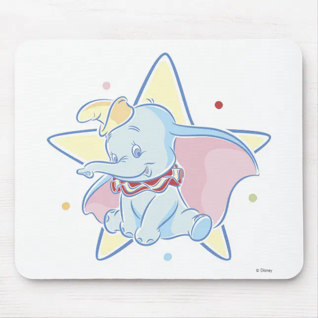 Dumbo sitting star background mouse pad | Zazzle