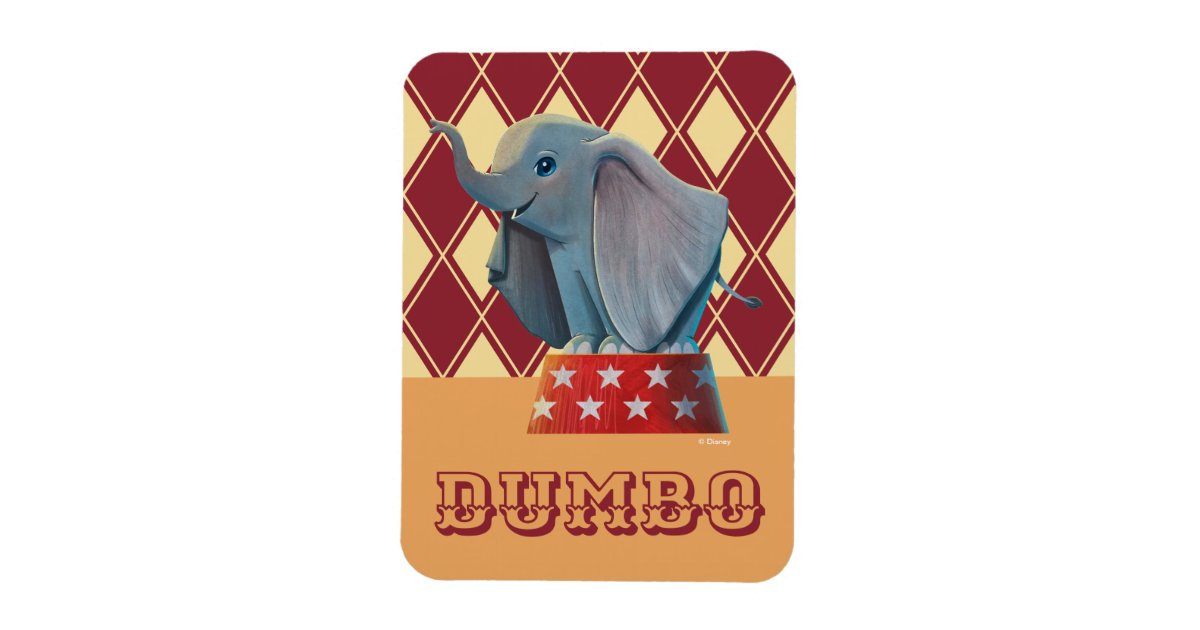 Dumbo | Smiling Atop Circus Podium Magnet | Zazzle