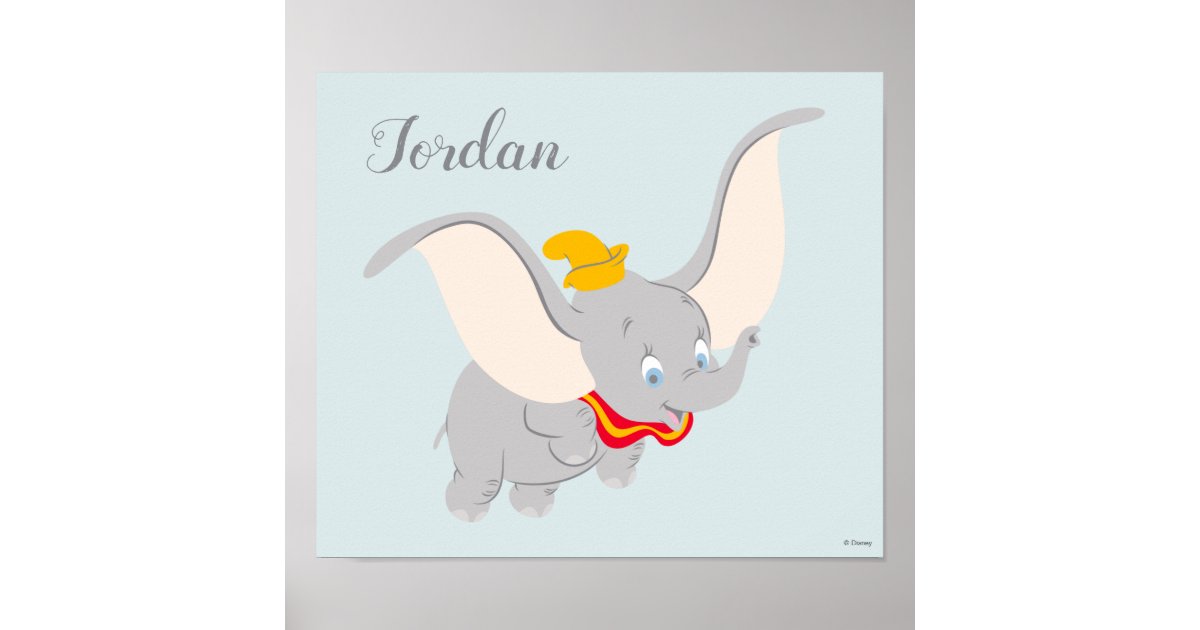 Dumbo Soaring Through the Sky Poster | Zazzle